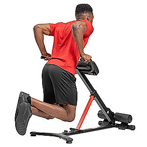 Sunny Health & Fitness Hyperextension Roman Chair with Dip Station - SF-BH620062 , Black