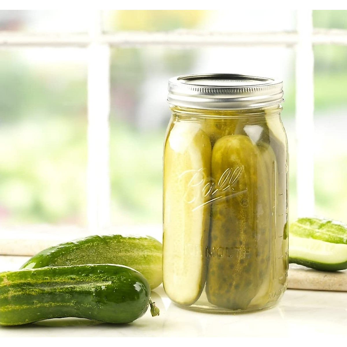 Ball Quart (32oz) Jar with Silver Lid, Wide Mouth, 1 Jar