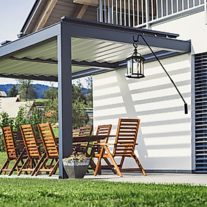 Juegoal Heavy Duty Deck Hook, 25 Inch to 36 Inch Wall Mounted Extended Reach Deck Hook Wall Pole Plant Bracket for Hanging Bird Feeder, Plants, Suet Baskets, Lanterns, Wind Chimes