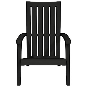 Tidyard Patio Adirondack Chair Black Polypropylene Outdoor Fire Pit Chair Wooden Garden Armchair for Porch Pool Lawn Deck Backyard Balcony Outdoor