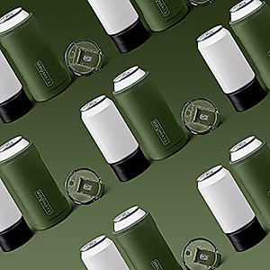 BrüMate Hopsulator Trio 3-in-1 Insulated Can Cooler for 12oz / 16oz Cans + 100% Leak Proof Tumbler with Lid | Insulated for Beer, Soda, and Energy Drinks (OD Green)