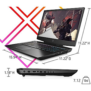 HP OMEN 17 Premium Gaming Laptop PC, 17.3 FHD 144Hz IPS Display, Intel Core i7-10750H, RTX 2070 8GB, 32GB DDR4 RAM, 1TB SSD + 1TB HDD, Webcam, RGB Backlit Keyboard, WiFi 6, Win 10 Home, Black