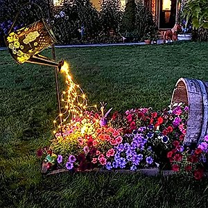 Ostritec Solar Outdoor Watering Can Lights, Waterproof Hanging Solar Lantern, Garden Lights Decoration with Light String, Suitable for Patio Yard Table Path Party RV