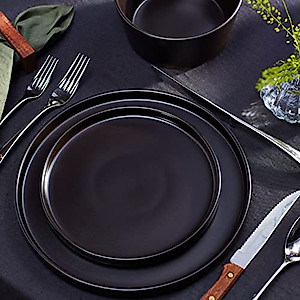 Stone Lain Coupe Dinnerware Set, Service For 8, Black Matte, 32 Piece