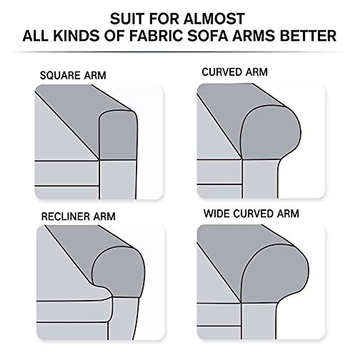 MBROS Sofa Armrest Cover,Stretch Fabric Furniture Protector Armchair Slipcover for Recliner Sofa Chairs Jacquard Arm Cover Set of 2-Navy