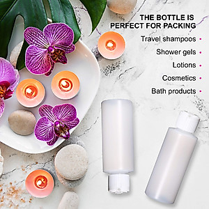 Onisavings Plastic Cylinder Bottles with Flip Top Pour Spout - BPA-Free & Refillable Containers- Durable, Affordable Price - Store Lotion and Any Kind Liquid-Based Products, Size 4 Oz (6 Pack)