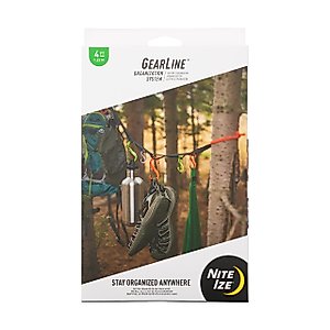 Nite Ize GearLine Hanging Organization System - Gear Ties for Camping, Hiking & Outdoor Activities - Webbing Line with S-Biner Clips & Bendable Gear Ties - Camping Gear Organization - Multicolor