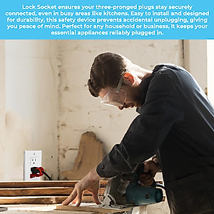 Lock Socket Outlet Lock - Anti Theft Outlet Lock to Secure Three Pronged Plugs, Innovative Way to Prevent Unplugging, Secure Locks for Cords, Includes Security Screw & Allen Wrench - Red