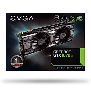 EVGA GeForce GTX 1070 Ti SC GAMING ACX 3.0 Black Edition, 8GB GDDR5, EVGA OCX Scanner OC, White LED, DX12OSD Support (PXOC) Graphics Card 08G-P4-5671-KR (Renewed)