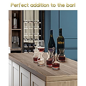 NUTRIUPS Mini Carafe Mini Individual Wine Carafe Single Serving Glass Wine Carafes Set Glass Mini Carafe Decanters Small Individual Wine Decanter (Set of 6 8.5oz)