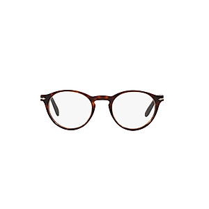 Persol Women's PO3092V Round Prescription Eyewear Frames, Havana/Demo Lens, 50 mm