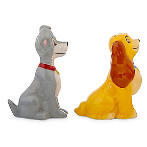 Disney Lady and The Tramp Ceramic Salt and Pepper Shakers, Set of 2 | Spice Dispenser Storage Canisters