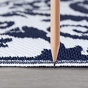 Reversible Plastic Straw, Water Resistant Outdoor Rug 9x12 for Patio, Deck, Porch, Camping, RV | Fade Resistant Outside Area Rugs for Patios | Size 8'10'' x 11'10''