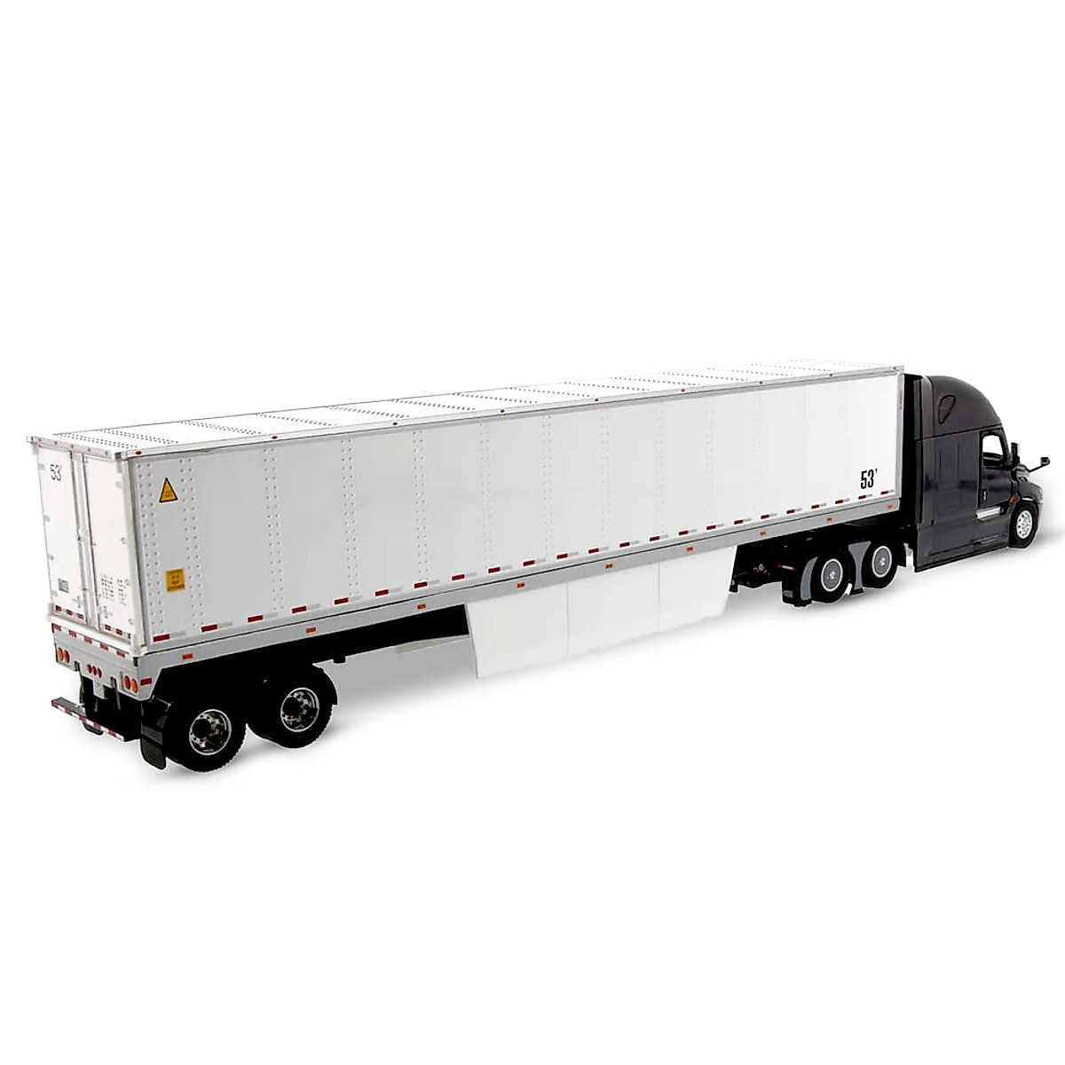 Diecast Masters Freightliner Cascadia SBFA Tandem Truck | 1:50 Scale Model Semi Trucks | 72" Sleeper Cab & 53" Dry Cargo Van | Black Diecast Model 71047