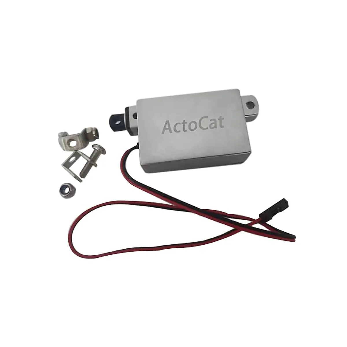 ActoCat Micro Linear Actuator 1.2" Stroke Mini Size - 22Lbs Force - 12V DC Power with Mounting Brackets, for Window Opener, Robotics, Home Automation