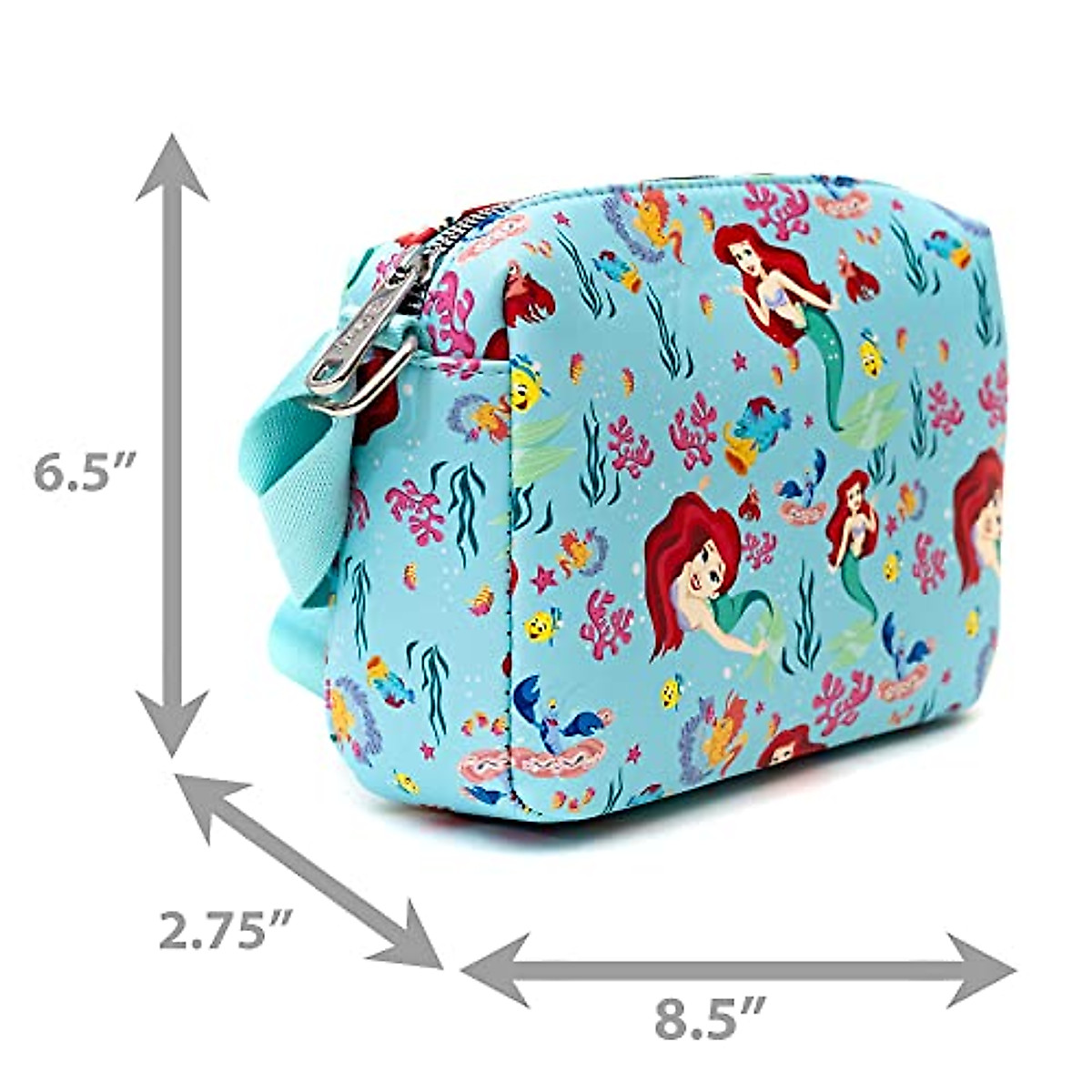 Disney Bag, Cross Body, Rectangle, The Little Mermaid Ariel Under the Sea Band Poses Collage, Vegan Leather