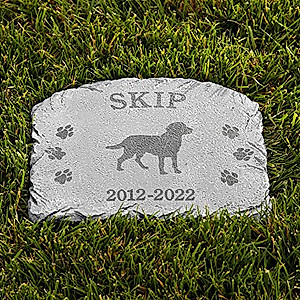 Let's Make Memories Personalized Dog Memorial - Pet Memorial Stone - Sympathy - Resin Garden Stone - 60+ Dog Breeds