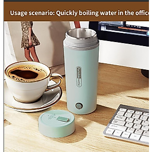 110V Constant Temperature Electric Cup, Quickly Heated to Boiling, Small Electric Heater Intelligent Heating Anti Dry Burning can Brew Coffee and Milk (Light Green)