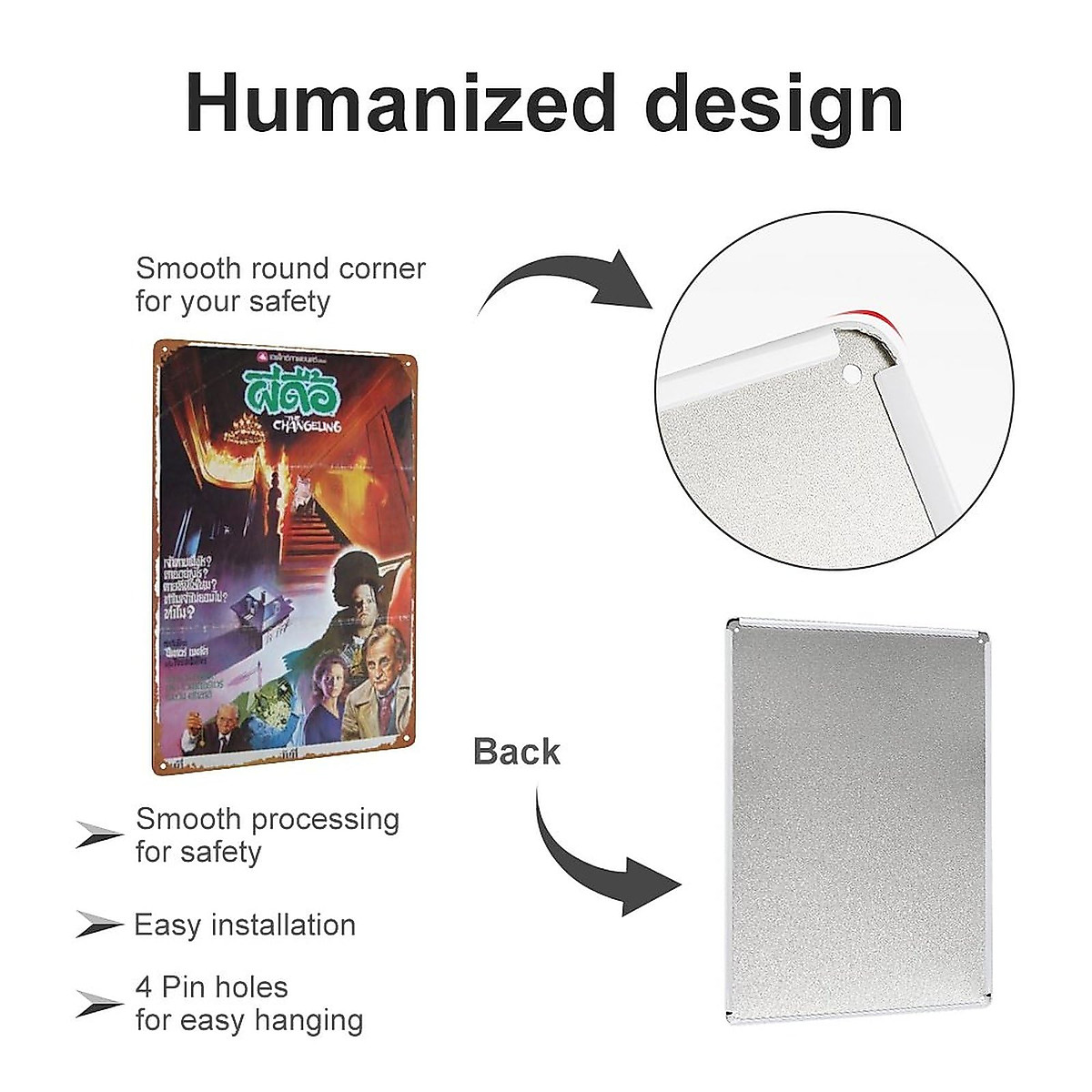 The Changeling Professional Tin Poster- Ideal Wall Decor for Bars, Cafes, Offices, Restaurants, Homes, Gardens, Shops, Clubs - 12 X 8 Inches