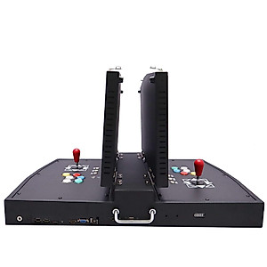RSTJ-Wjf Multifunction Arcade Game Machine with 18.5 Inch Double Monitor, HD Video Game Console with 8000+ Games Support HDMI VGA Output, 2~4 Players Online Game