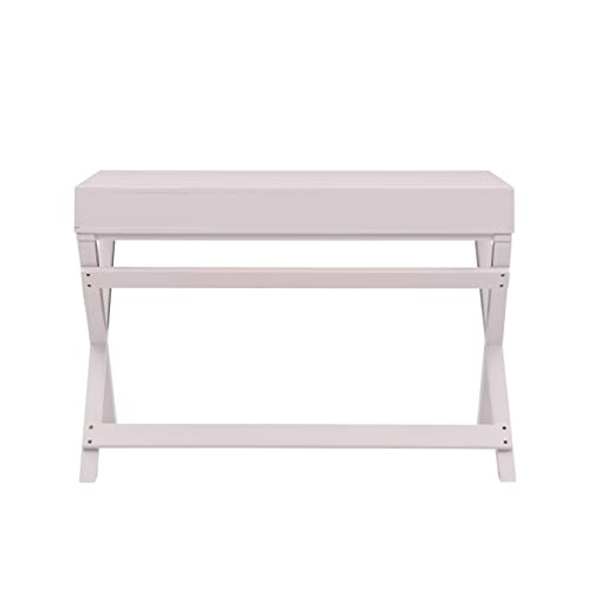 Linon Light Pink Rose Gold Hardware Jaycee X Base Writing Desk