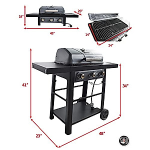 Bronco-3 Burner Propane Gas Grill/Portable by Brand-Man Grills