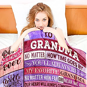 Grandma Gifts Throw Blanket Best Birthday Gifts for Grandma Nana Gifts from Grandchildren Granddaughter Blanket Grandmother (Grandma Gifts, 60"X50")