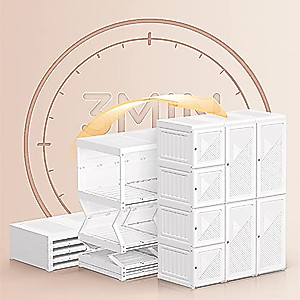 Portable Closet Clothes Wardrobe Plastic Bedroom Armoire 14"x20" Depth Cube Storage Organizer with Hanging Rod and Doors，15 Cubes, White (Door Accessories)