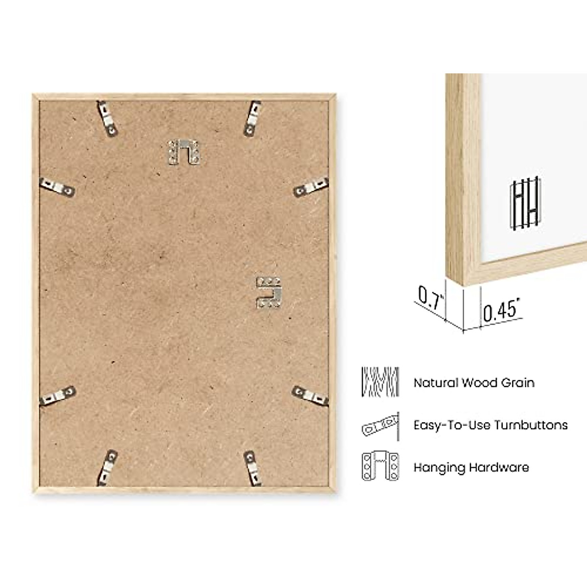 Haus and Hues 11"x14" Beige Oak Wood Frames Set of 4 - 11x14 Poster Frames Poster Sized Frame, Natural Wood Frame 11x14 Wood Frame, 11 x 14 Frame Art, 14x11 Picture Frames Wood 11 x 14 Display Frame For 11x14 Print, 11x14 Picture Frame Wood