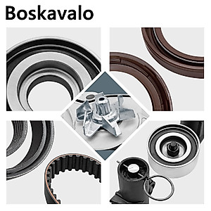 Boskavalo Engine Timing Belt Kit with Water Pump Compatible with 2003-2018 Honda Accord Pilot Crosstour Odyssey Ridgeline Acura MDX RDX RL TL TSX ZDX Saturn Vue Replaces TKH002 19200-RDV-J01 TCKWP329