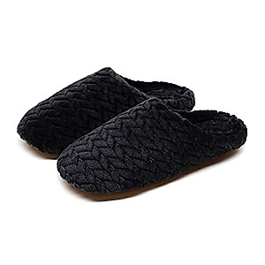 Crazy Lady Women's Fuzzy House super light Slippers Fluffy Furry Fur Slippers Scuff Outdoor Indoor Warm Cozy Plush Bedroom Shoes Soft Flat Comfy Anti-Slip（9-10）