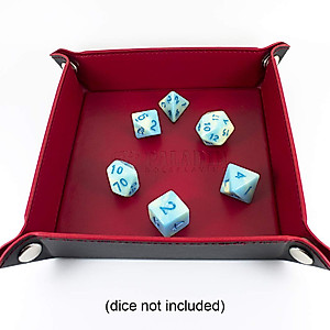 Paladin Roleplaying Dice Rolling Tray - Small Portable Faux Leather Tray for DND