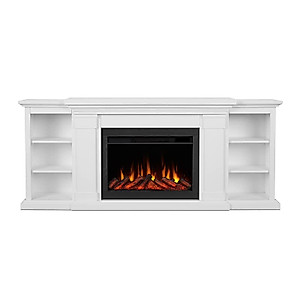 Winterset Slim Media Electric Fireplace in White by Real Flame (4830E-BLK)