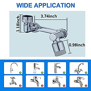 OGIFCHEN Faucet Aerator,Universal Splash Filter Faucet for Kitchen Sink 1080° Rotating with 2 Water Outlet Modes,All Copper Material 1
