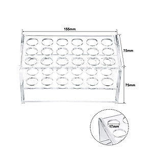 uxcell Test Tube Rack Holder Lab Stand Acrylic 18-Well 17mm Diameter Clear for 10ml,15ml Tube