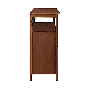 Convenience Concepts Big Sur Deluxe TV Stand with Storage Cabinets and Shelf for TVs up to 55 Inches, Dark Walnut