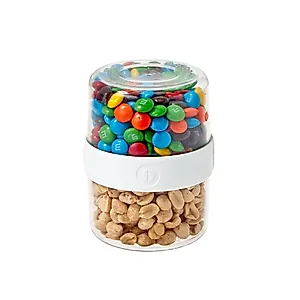 iDesign Recycled Plastic Small Stack n’ Snack Canister – Clear/White