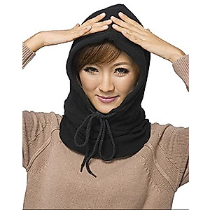 Balaclava Heavyweight Fleece Cold Weather Face and Neck Mask (Black)