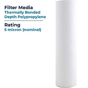 SpiroPure SP-PD5 10x2.5 5 Micron Thermal Bonded Grooved Polypropylene Sediment Water Filter Cartridge SBC-25-1005 PD-5-934 155749-43 (Case of 24)