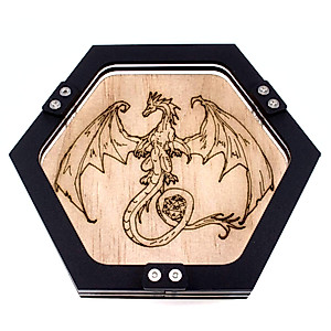 Mini Dragon Dice Tray by C4Labs Laser Etched Wood