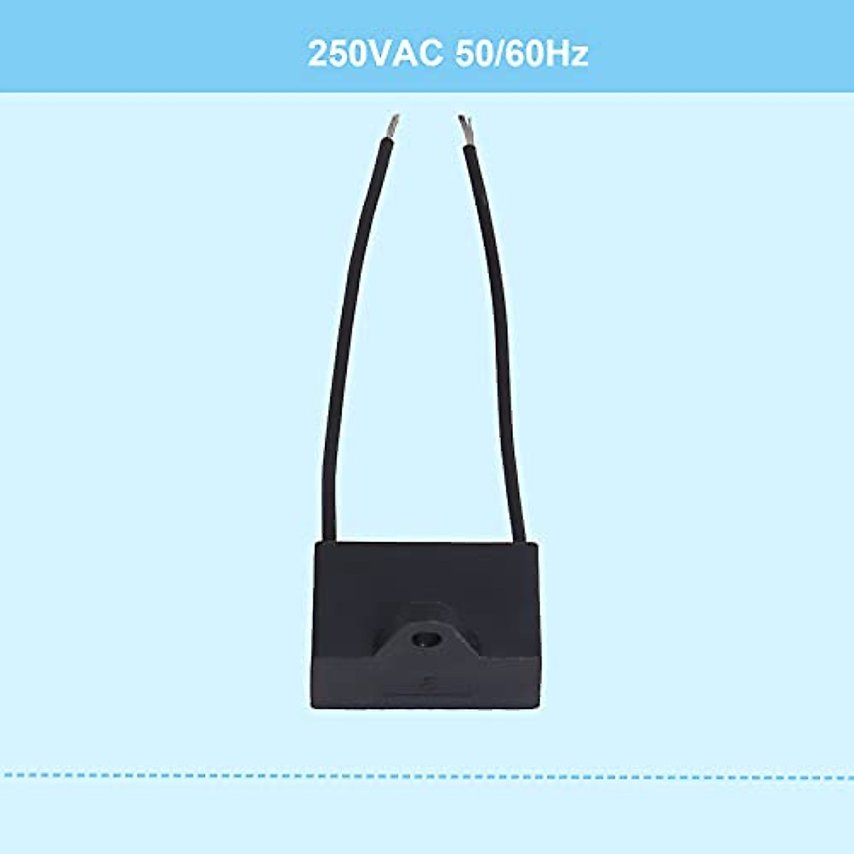 PODOY CBB61 8uf Ceiling Fan Capacitor 2 Wire for New Tech 250VAC 50/60Hz