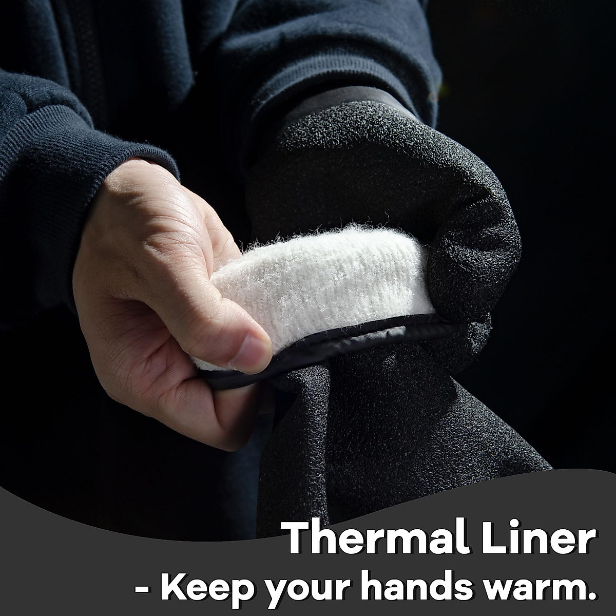 KAYGO Waterproof Thermal Work Gloves for Men and Women, Full Hand Latex Coated, Acrylic Insulated Liner for Freezer Cold Weather, Fine Crinkle Grip,KG140W,Black,L