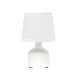 Simple Designs LT2080-OFF Mini Bocksbeutal Concrete Table Lamp, Off White