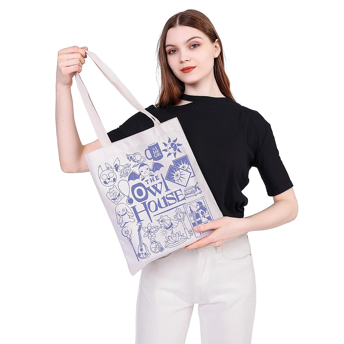 MEIKIUP Owl Inspired Gift Owl Characters Makeup Bag Tote Bag Hexside Magic Gift (owl tote bag)