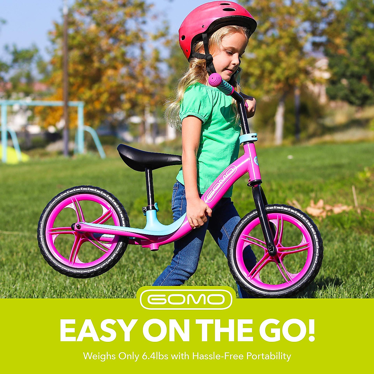 GOMO Balance Bike 2 Year Old, Toddler Bikes 18 Months to 5 Years Old - Balance Bike for 3 Year Old w/Footrest, Soft Grips,Flat Free Tires, Easy Assembly, Push Bike - Toddler Bikes 3-5