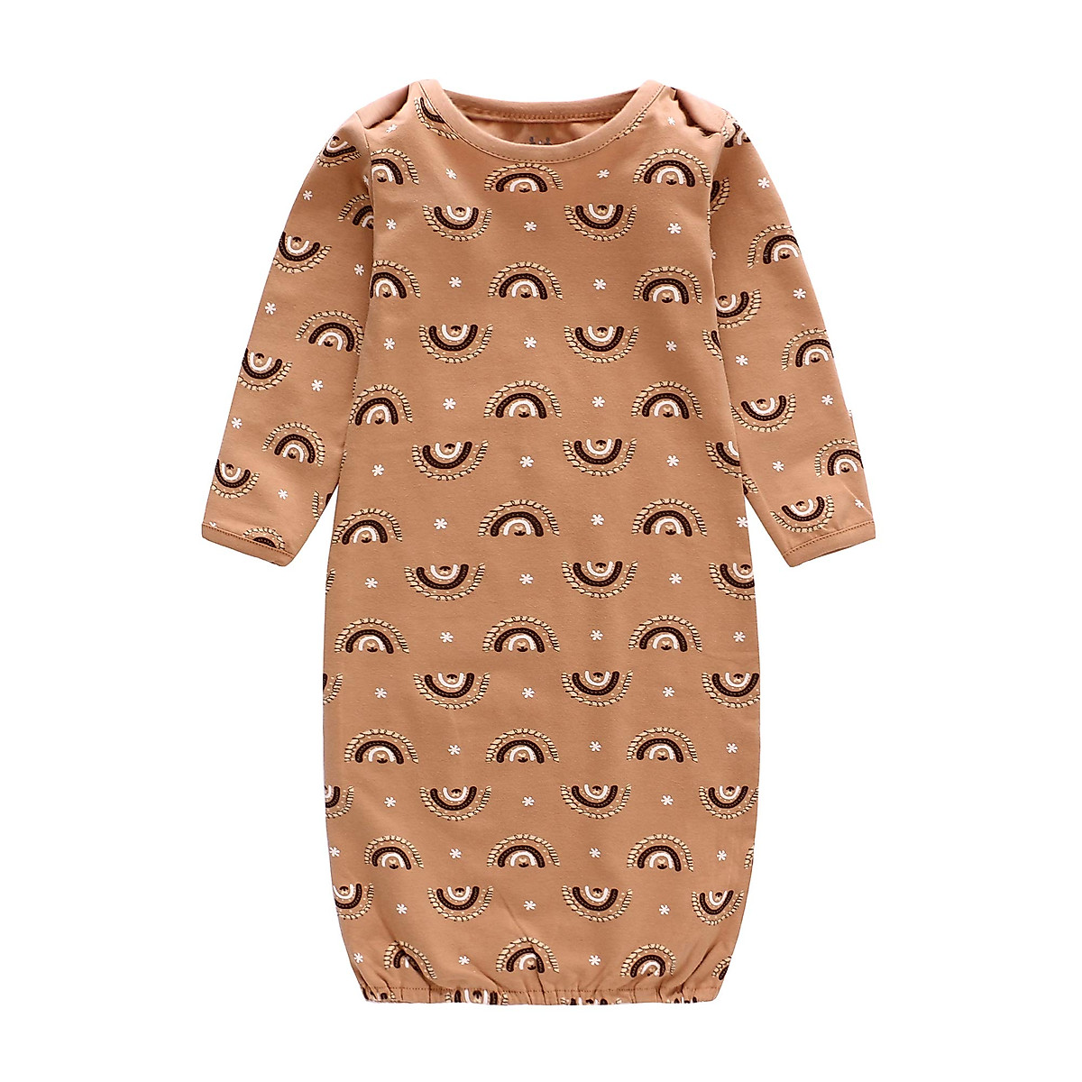 Baby Newborn Gown, 3 Packs Baby Sleeping Bag, Long Sleeve Sleep Sack, Cotton Cloths for Newborn Boys Girls 0-6 Months Pine Tree+wave+sloth