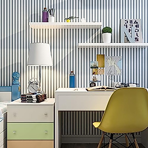 Striped Wallpaper Peel and Stick Wallpaper Boho Contact Paper for Cabinets Grey and White Wallpaper Line Modern Wallpaper for Bedroom Self-Adhesive Removable Wallpaper Boy Room Shelf Liner 17.3“×78.7”