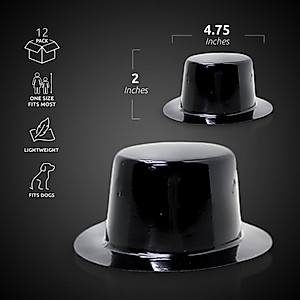 Windy City Novelties 12 Pack Black Mini Top Hats