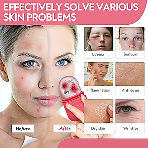 AURUZA 2PCS Ice Roller for Face and Eye, Ice Facial Roller Beauty Self Skin Care Tools Ice Holder Facial Cube Gua Sha Face Massage Ice Mold for Face Anti Wrinkle Tighten Skin Women Gifts…