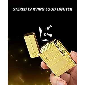 Lighters Soft Flame Lighter Traditional Flame Cigar Lighter with Adjustable Flame Dial Vertical Ignition Roller Good for Gift Outdoor Camping Hiking Fishing Grill Adventure Candle